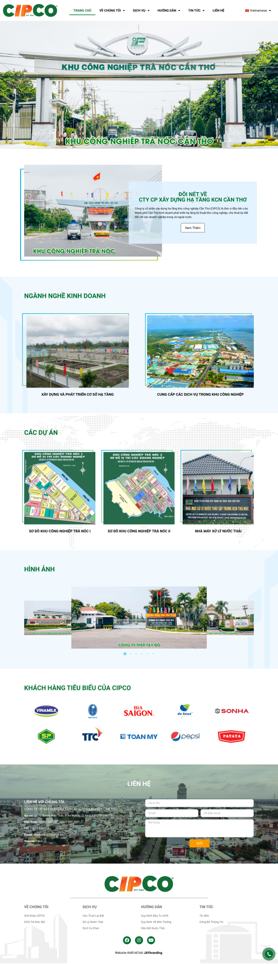 Website Khu Công Nghiệp Trà Nóc Cần Thơ - Cipco - JAYbranding